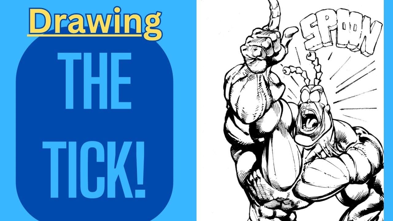 Time-lapse Drawing of THE TICK! - Comicsgate.org