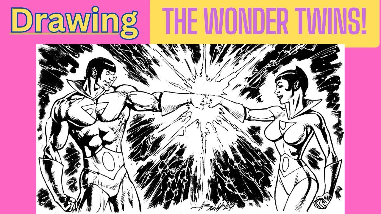 Time-lapse drawing THE WONDER TWINS! - Comicsgate.org